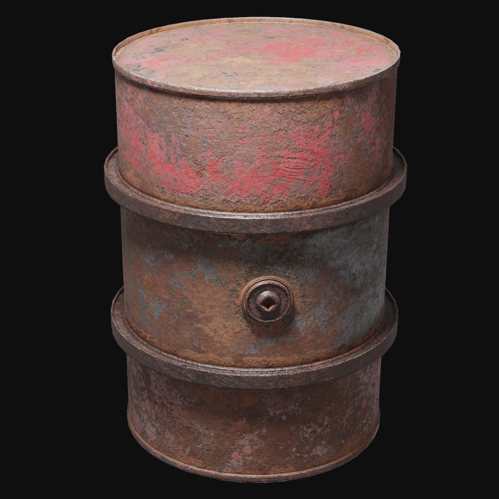 Rusty barrel red | Containers models | BlenderKit