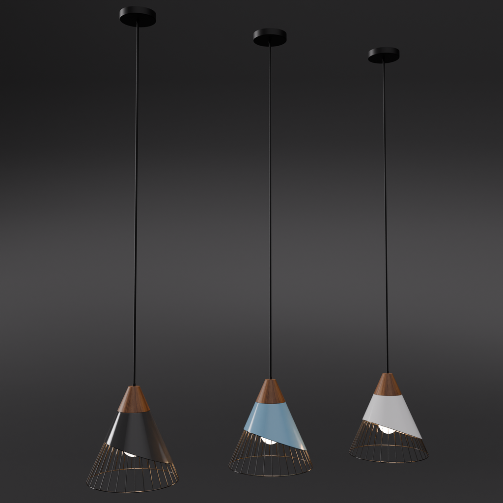 Industrial Pendant Light Set | Ceiling Lights models | BlenderKit