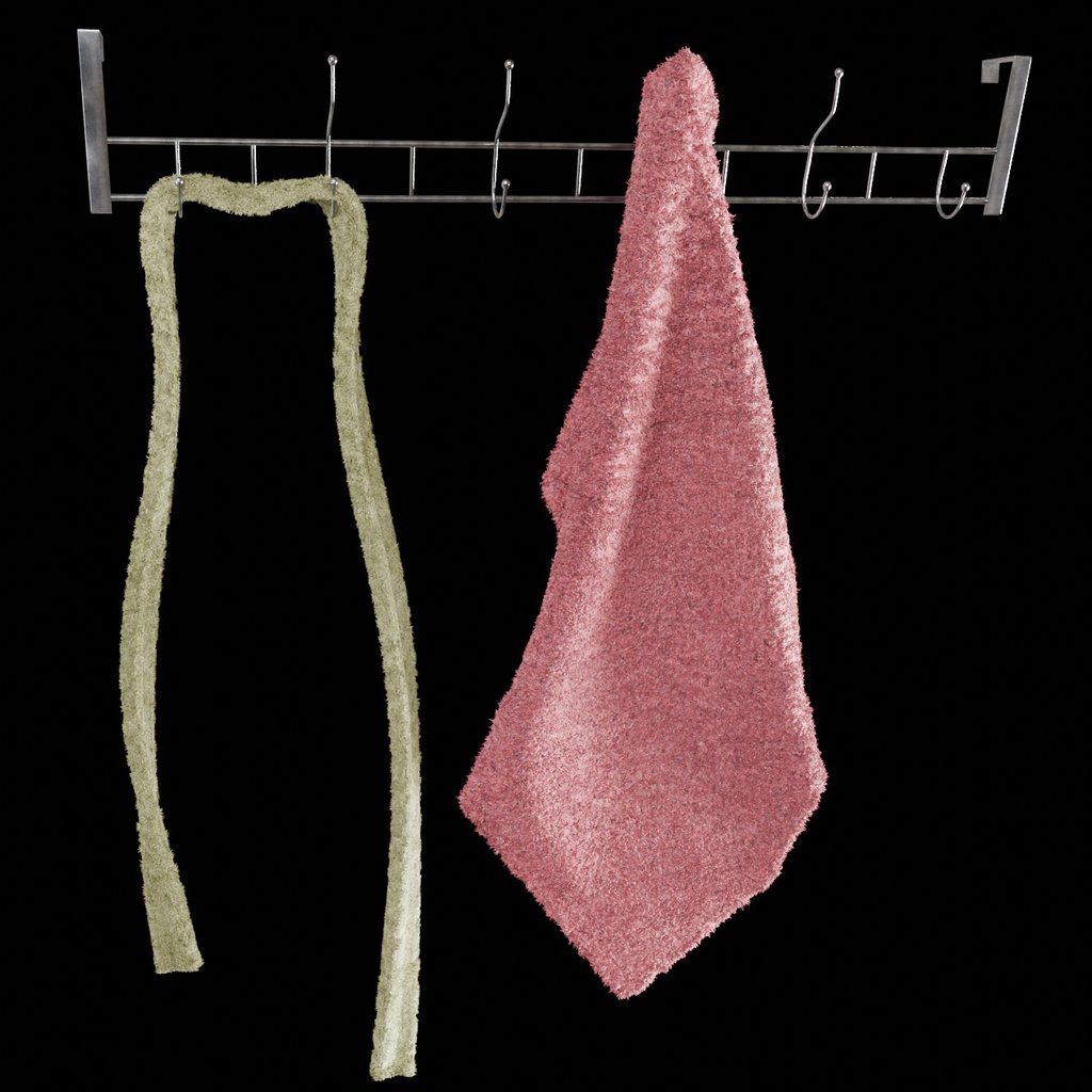 Clothes rack behind the door | Bathroom Accessories models | BlenderKit