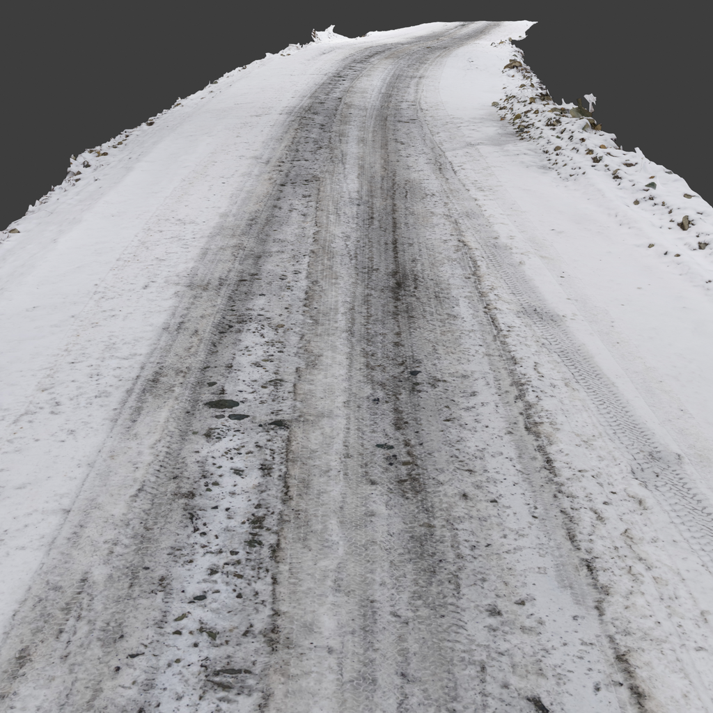Snow Dirt Road Photoscan Winter | Transport models | BlenderKit