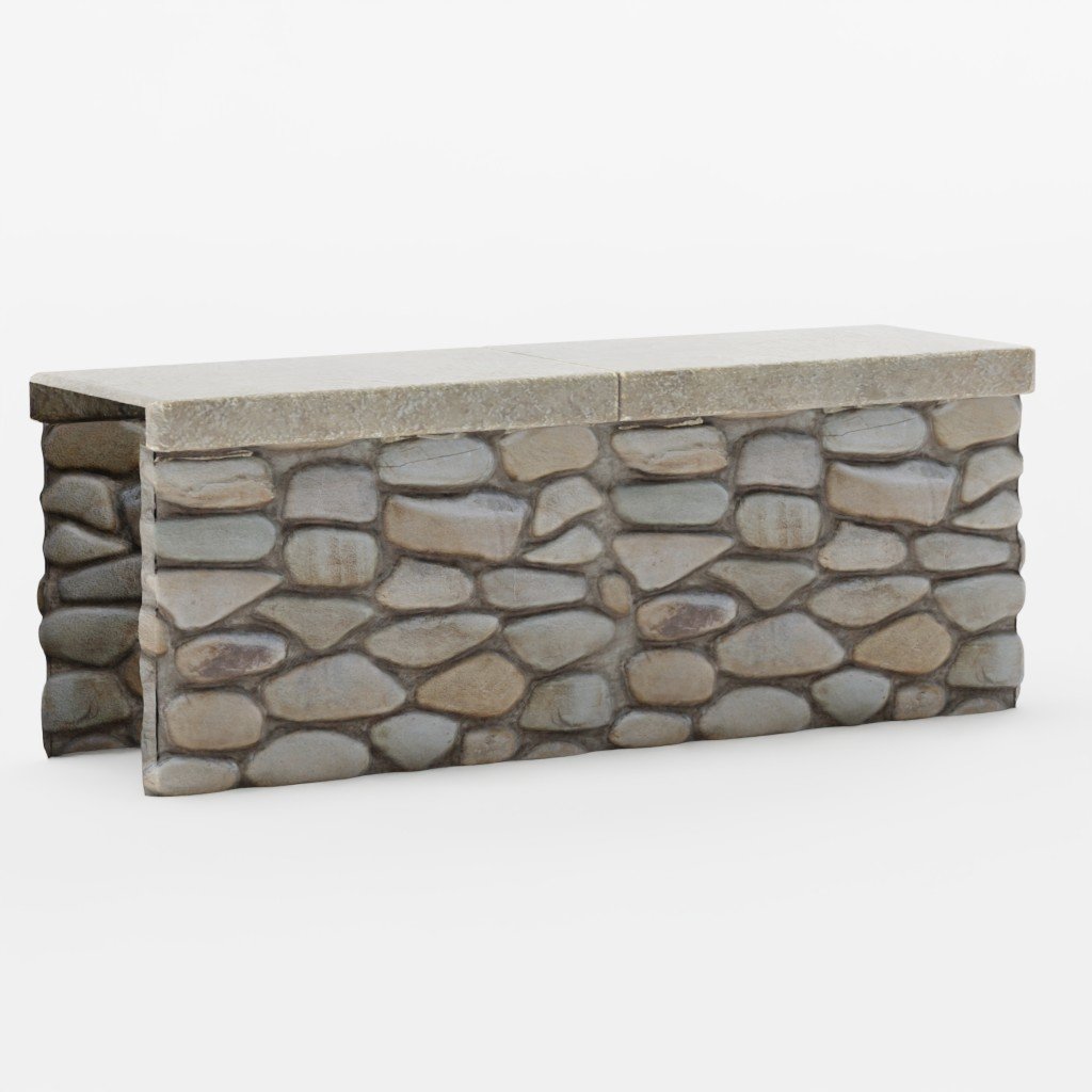 Rock Wall Section 3 | Stone Panels models | BlenderKit