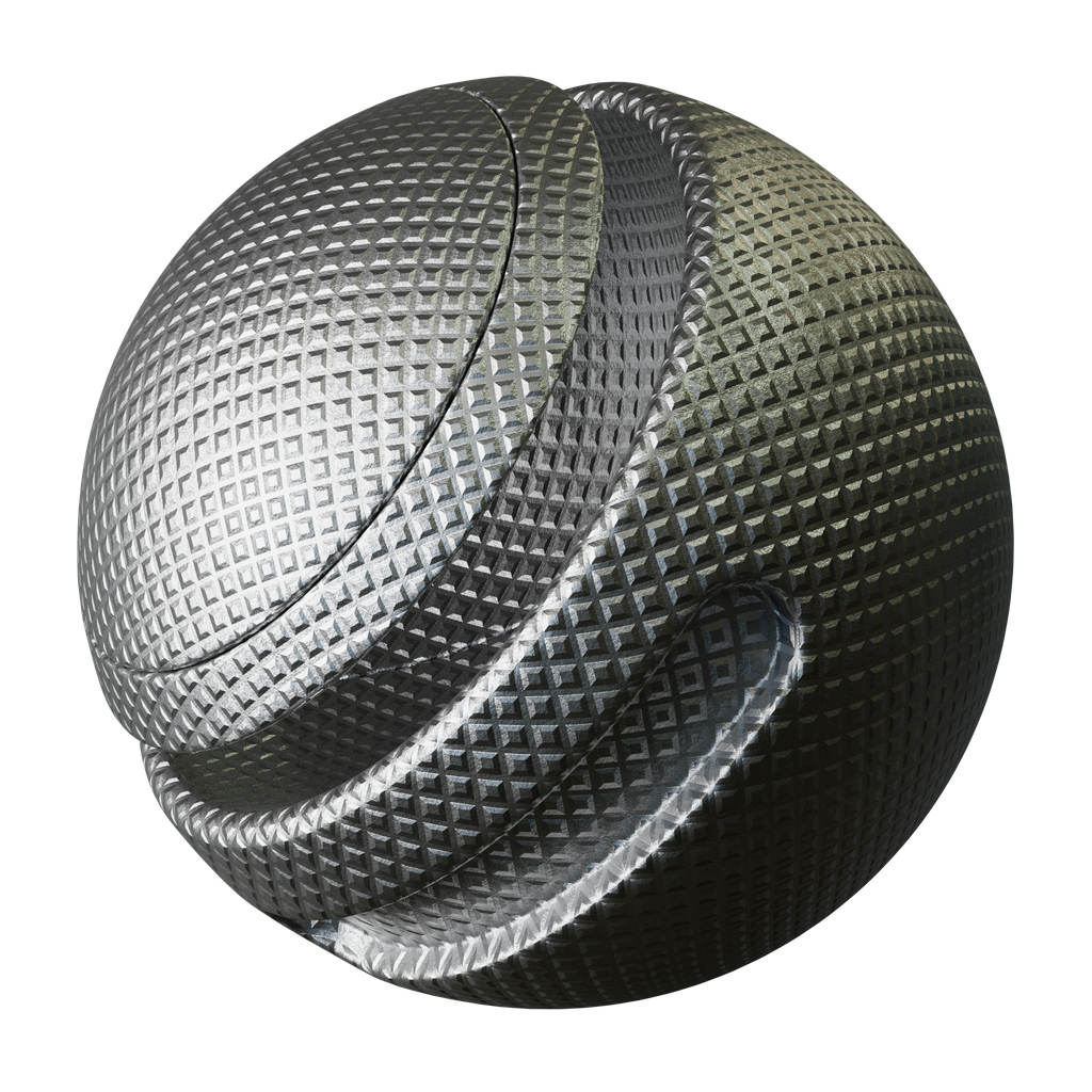 Grippy Knurled Metal | FREE metal materials | BlenderKit