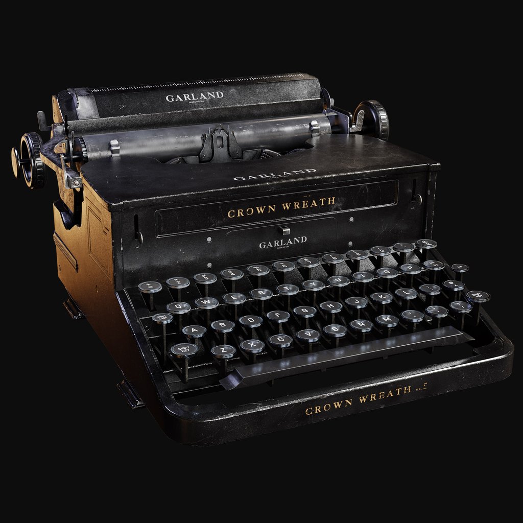 1930s Large Flat-Top Typewriter | Technology models | BlenderKit