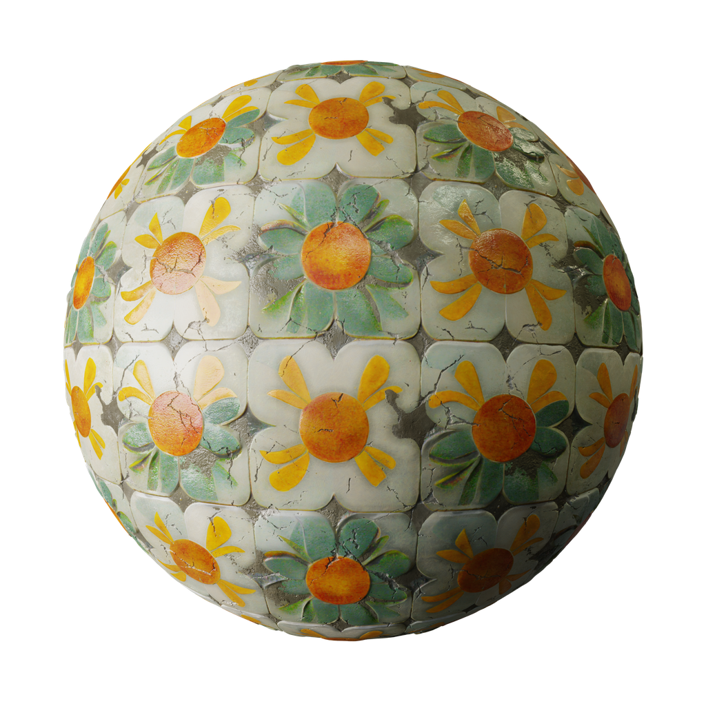 FLoral Vintage Tiles | FREE tiles materials | BlenderKit