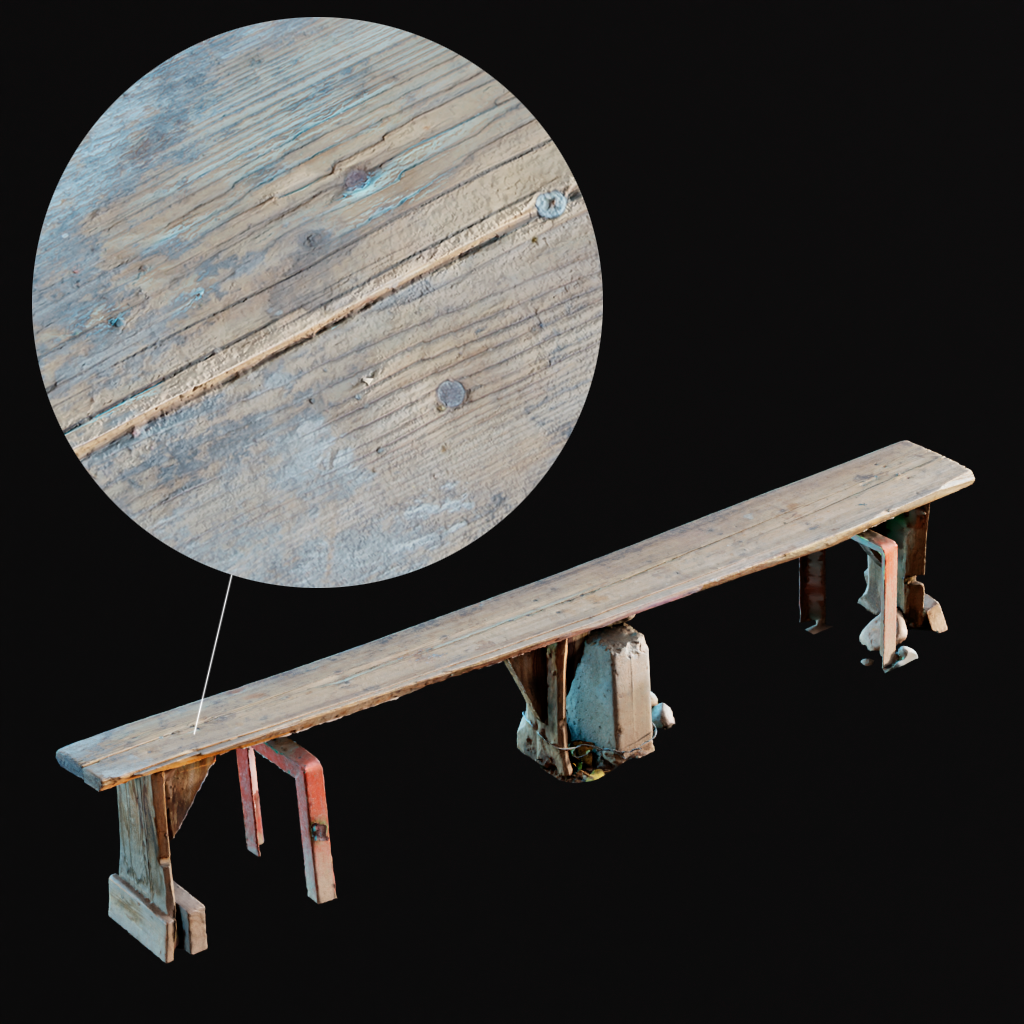 Really Old Wooden Bench Urban | FREE Benches models | BlenderKit