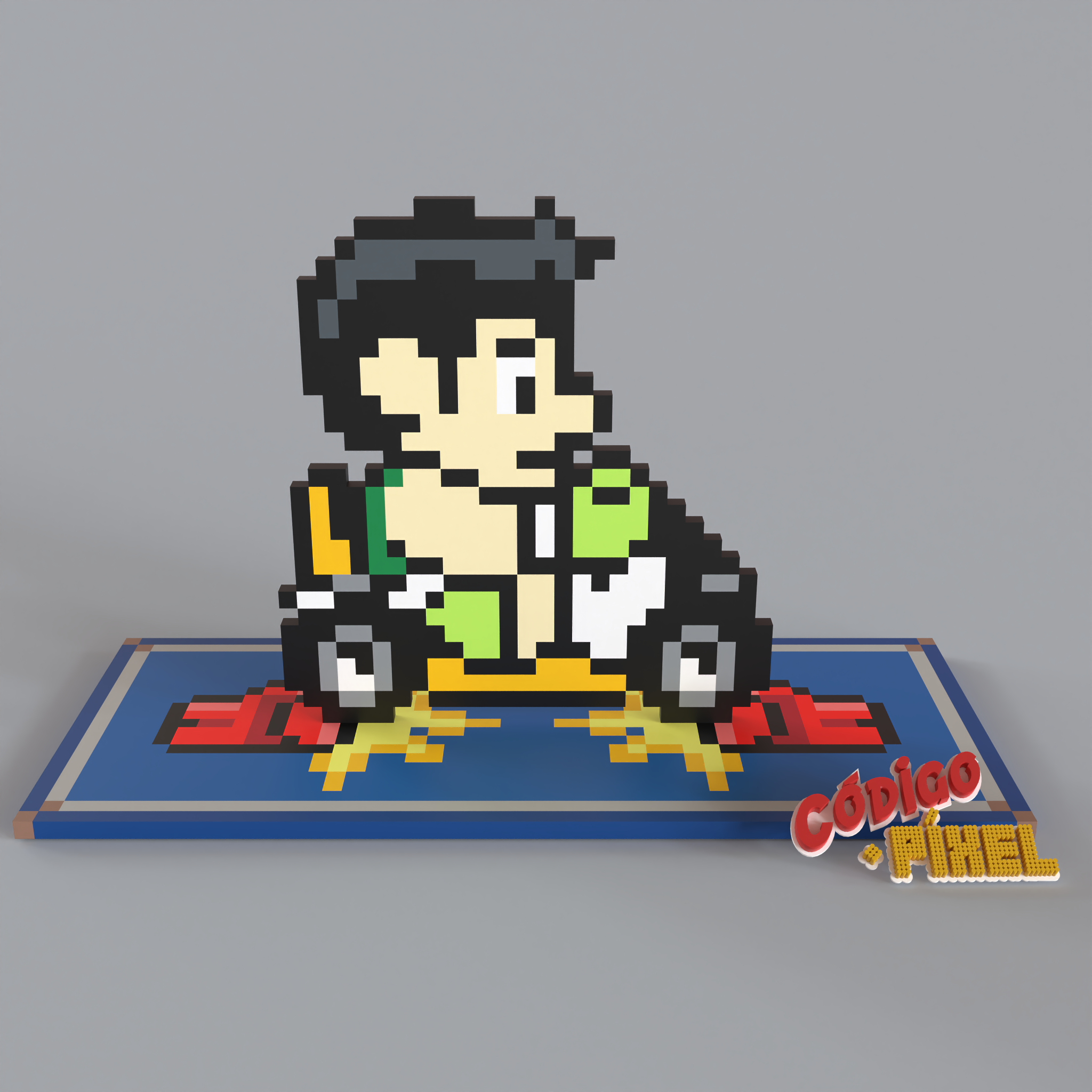SMK044 - Super Pixel Kart Little Mac | 3D Character models | BlenderKit