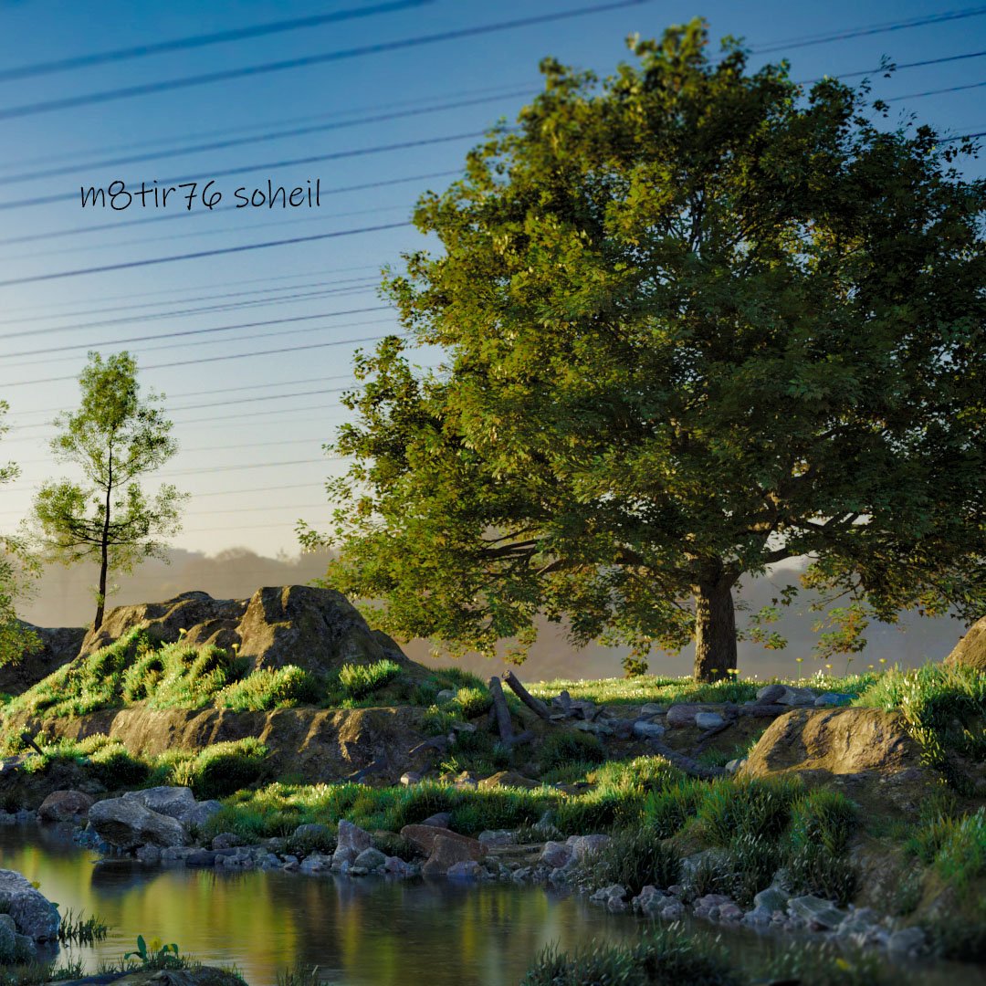 Forest and River | 3D Outdoor scenes | BlenderKit