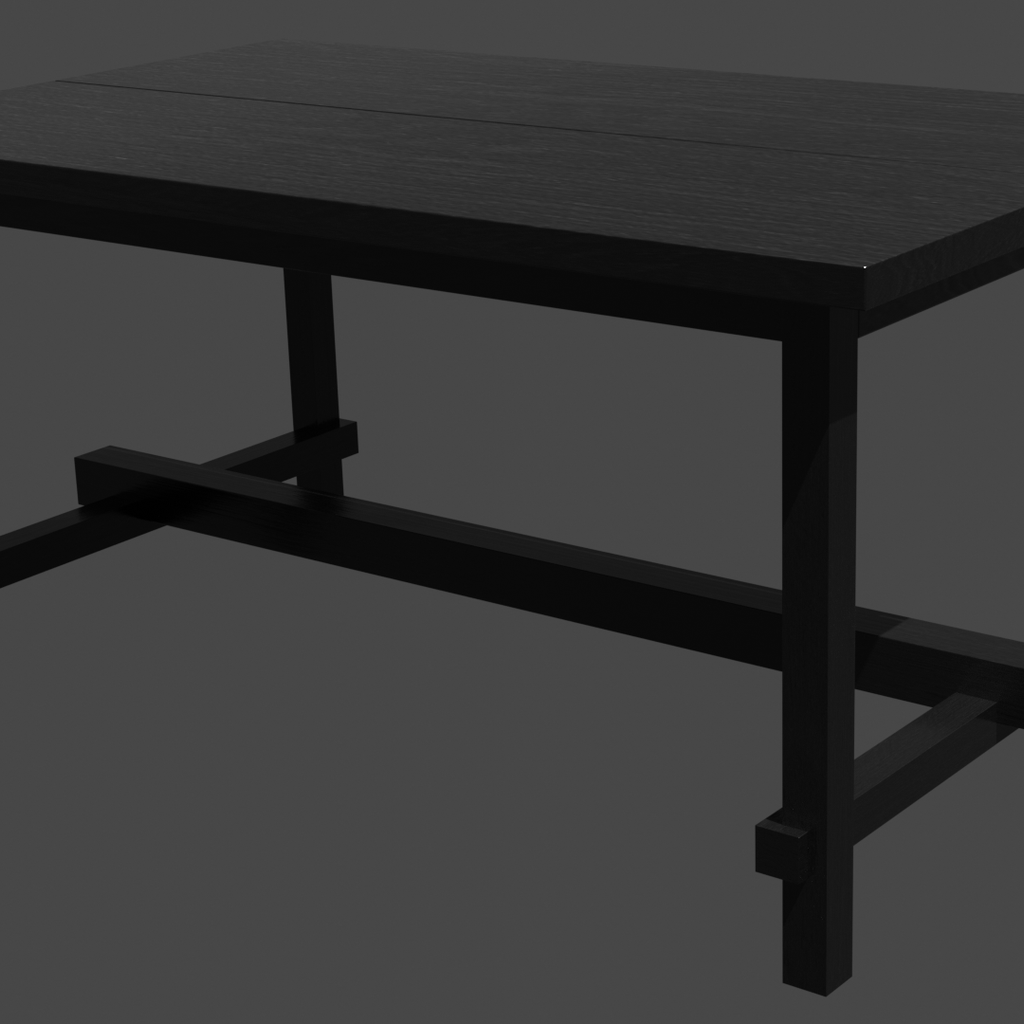 BlenderKit Download The Black Wood Table Model