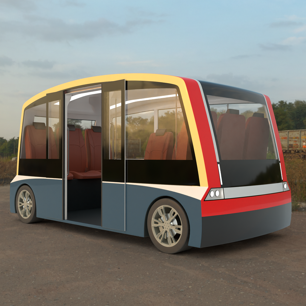 Autonomous shuttle bus | Buses 3D Models models | BlenderKit