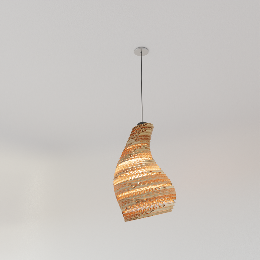 Cardboard Light Fixture Curvy | Ceiling Lights models | BlenderKit