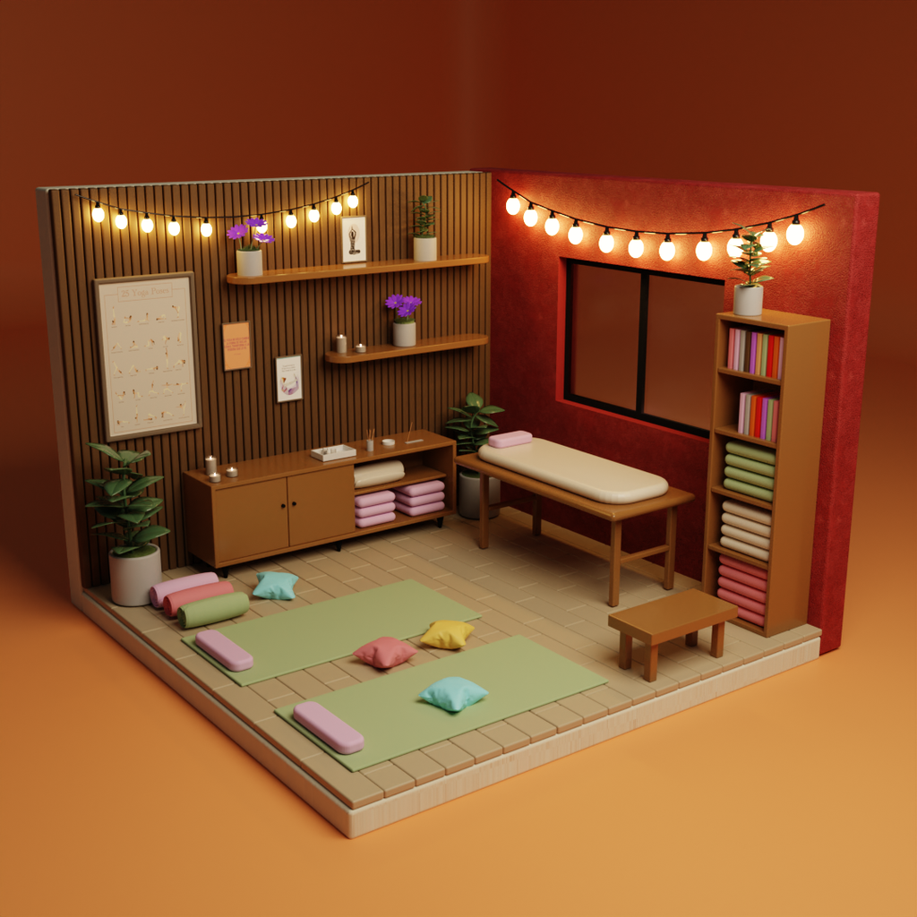 BlenderKit | Download the FREE Yoga studio scene scene