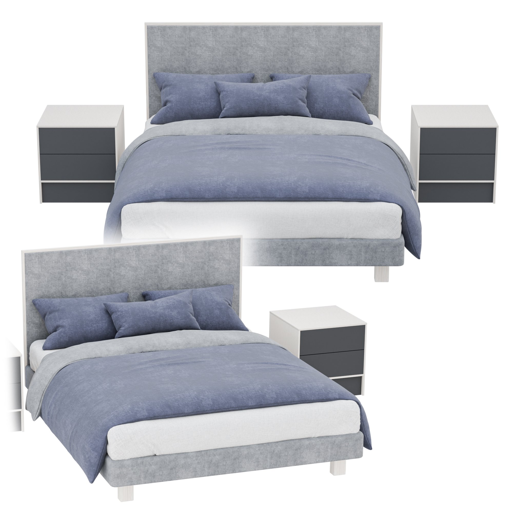 Queen bed | Beds models | BlenderKit