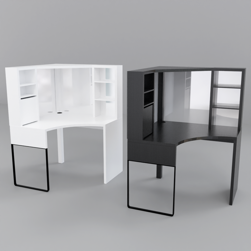 Small corner desk Ikea Micke | FREE Desks models | BlenderKit