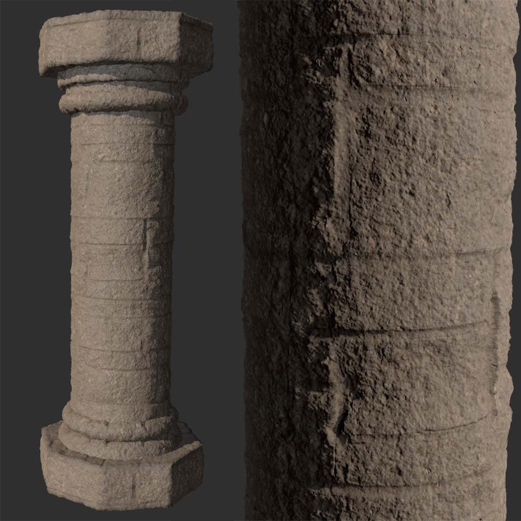 Ancient old stone pillar | Architectural Structures models | BlenderKit