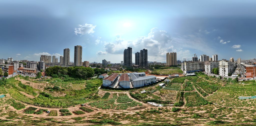 Highsky building green tree | Urban Elements HDRis | BlenderKit