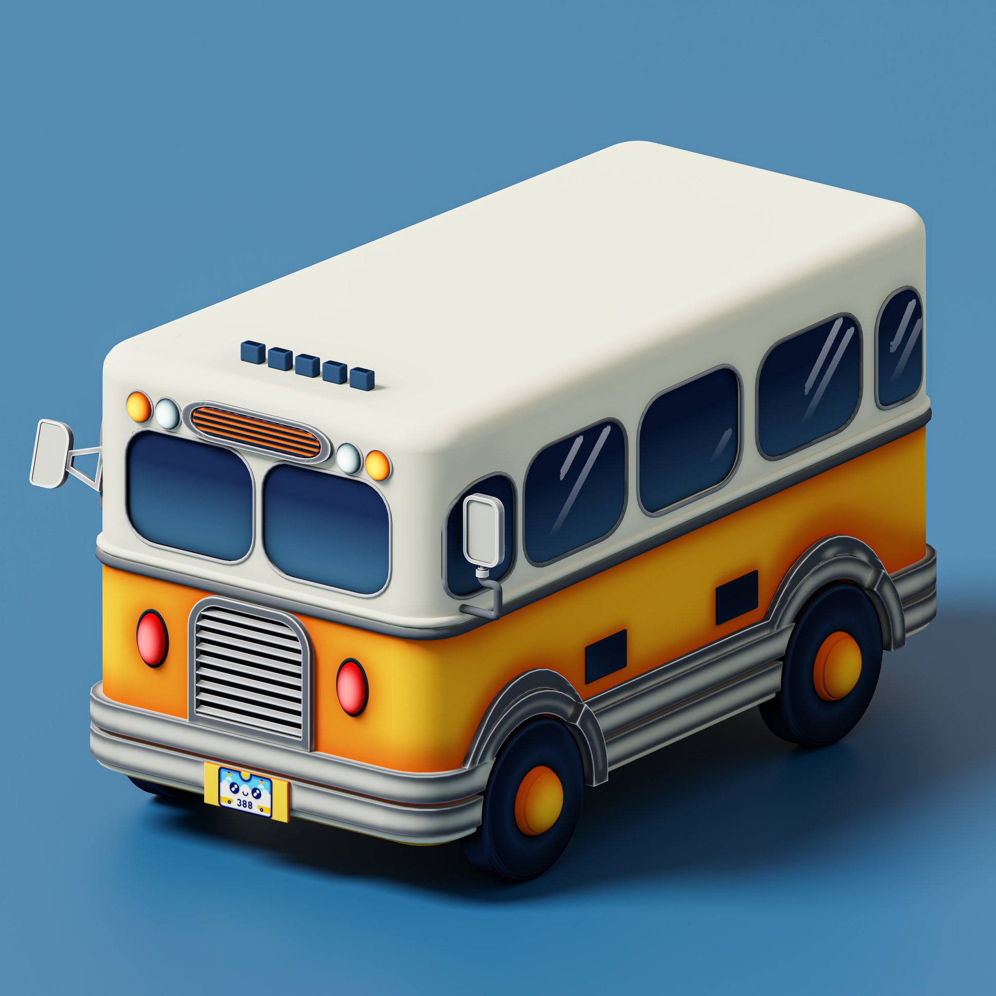 Cute Bus | Buses 3D Models models | BlenderKit