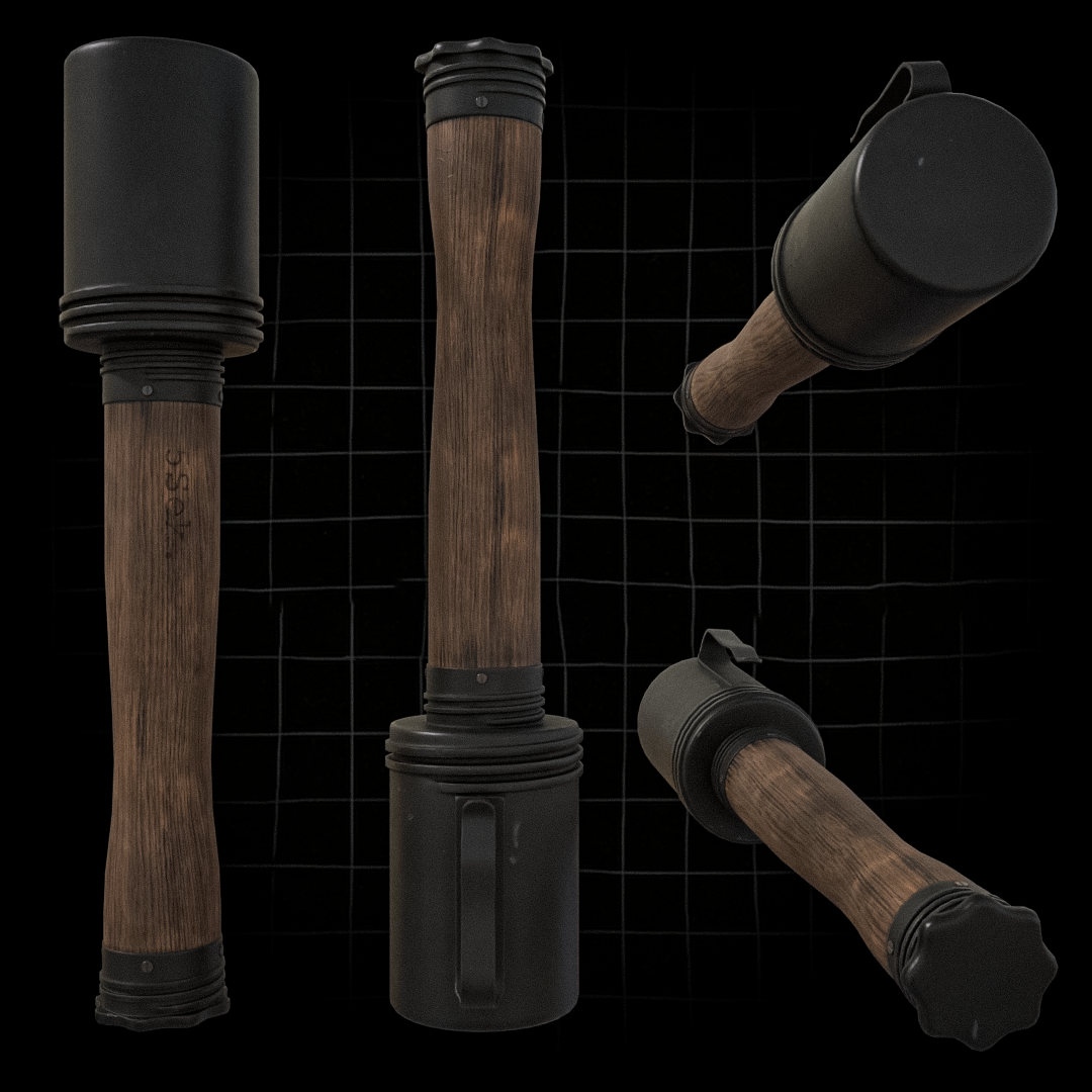 Stielhandgranate 24 German Grenade | Military models | BlenderKit