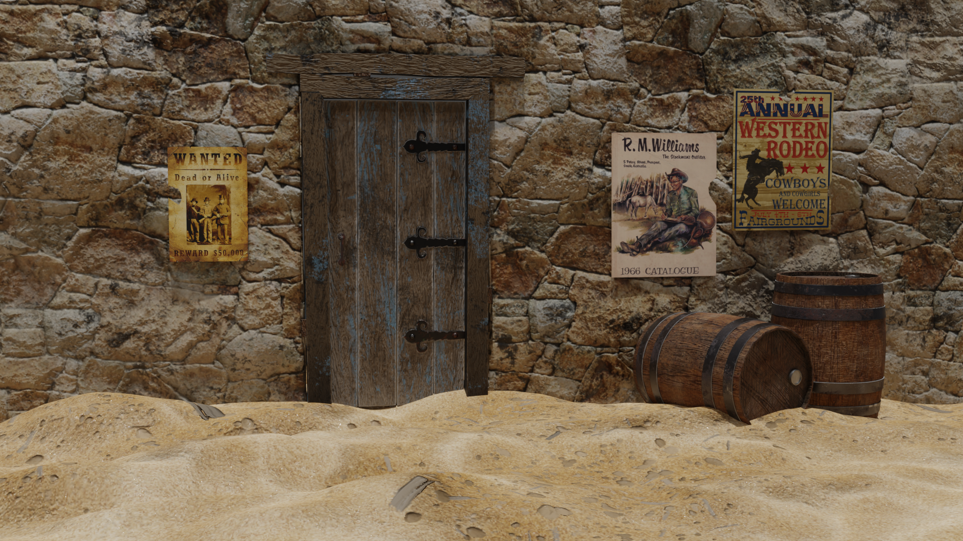 Old Western Scene | Historical scenes | BlenderKit