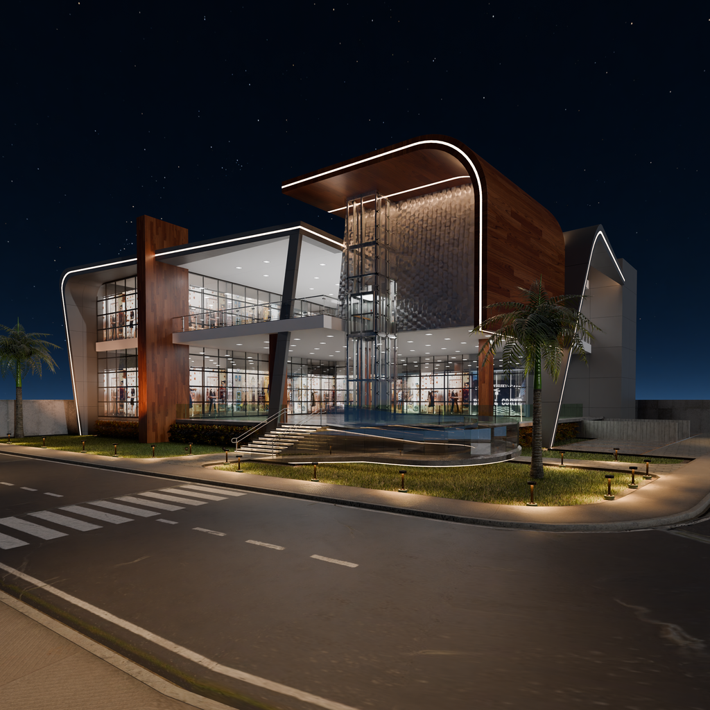 Comercial Mall | Architectural outdoor scenes scenes | BlenderKit