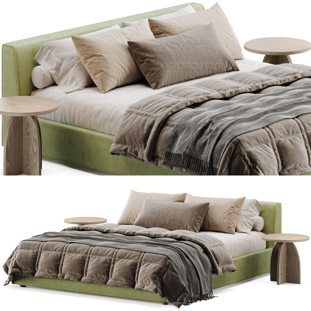 Sava bed by Como Casa | Beds models | BlenderKit