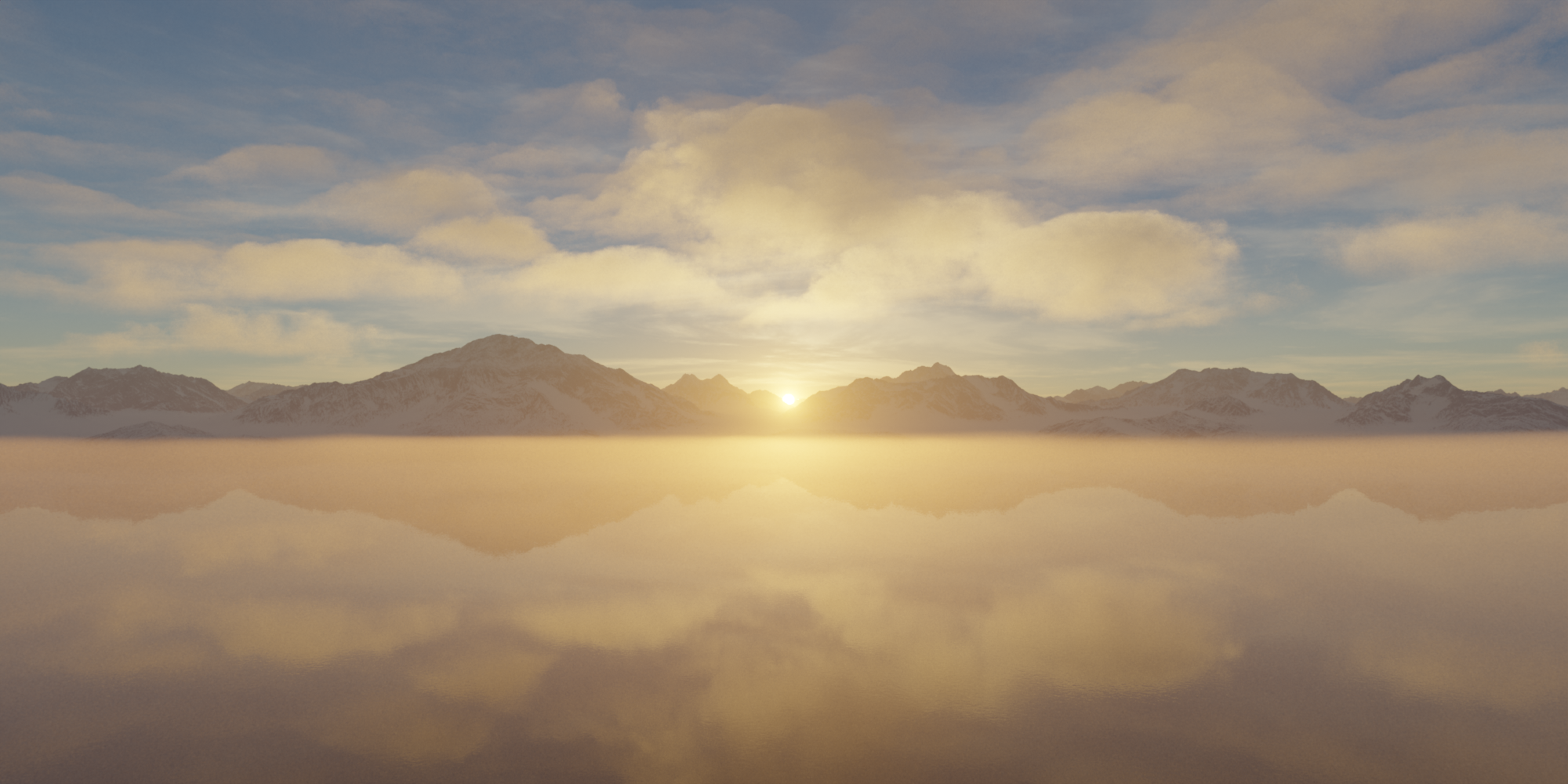 Colorful Mountain Sunset at Lake | FREE Landscapes HDRis | BlenderKit