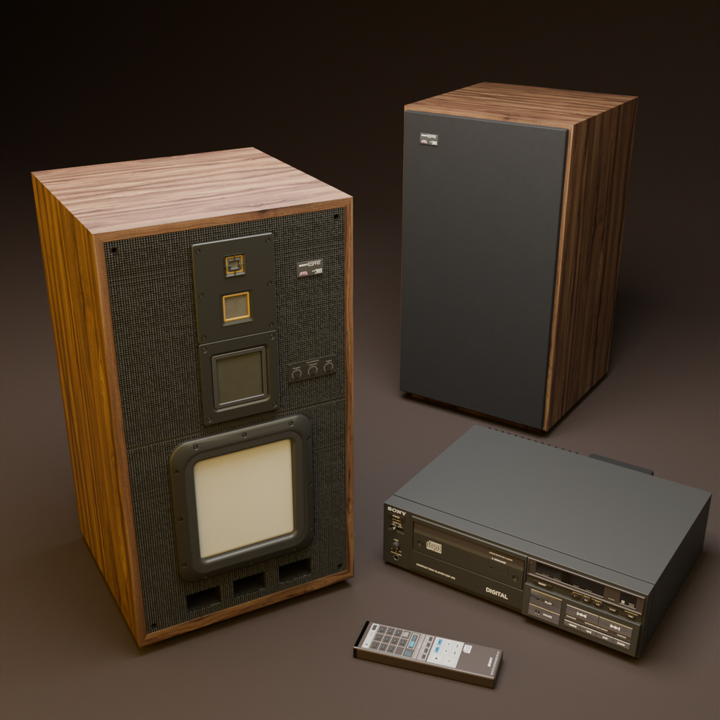 SONY Cd Player with Speakers APM-8 | Audio Devices models | BlenderKit