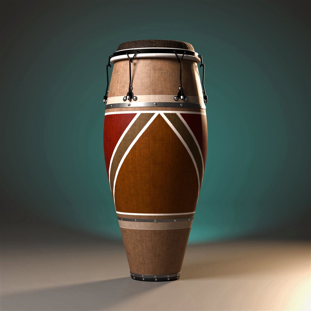 Atabaque Drum - candomblé drum | Musical Instruments models | BlenderKit