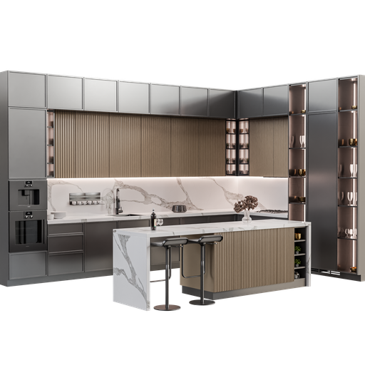 Modern kitchen E | Kitchen Sets models | BlenderKit