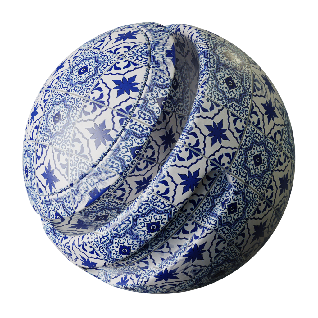 Arabian Blue Tile Material | FREE bricks materials | BlenderKit