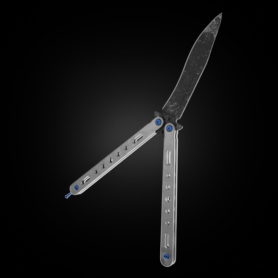Rigged Balisong Butterfly Knife | FREE Sport models | BlenderKit