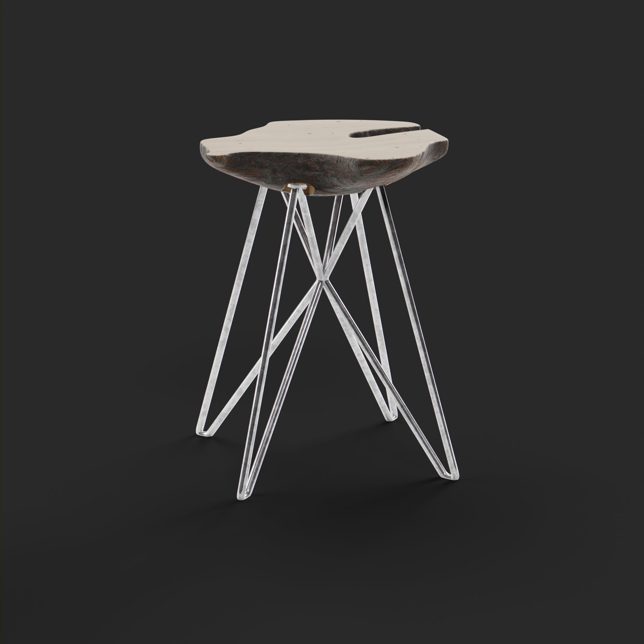 Wood Slabs Stool | FREE Sitting Chairs models | BlenderKit