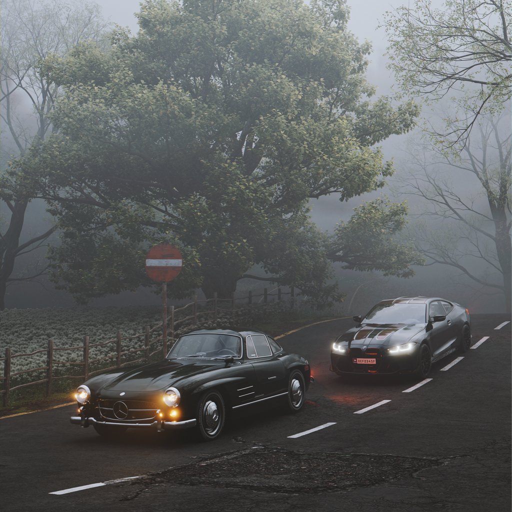 Scenic Roadside Automotive | Urban scenes | BlenderKit