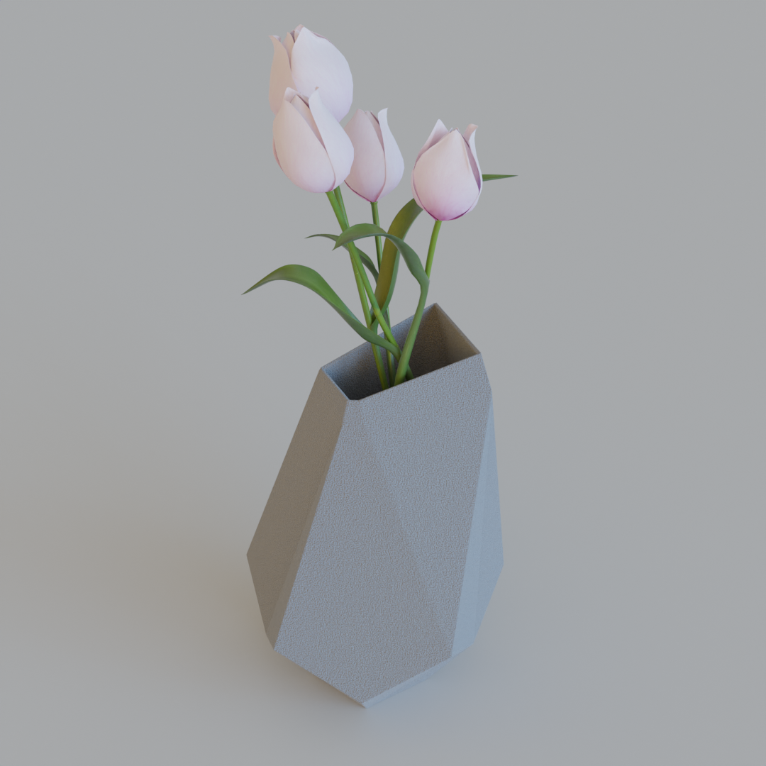Faceted flower pot | 3D Indoor models | BlenderKit