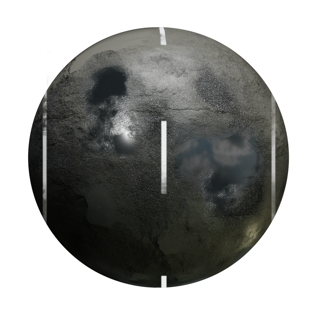 8k Wet road with puddles | FREE asphalt materials | BlenderKit