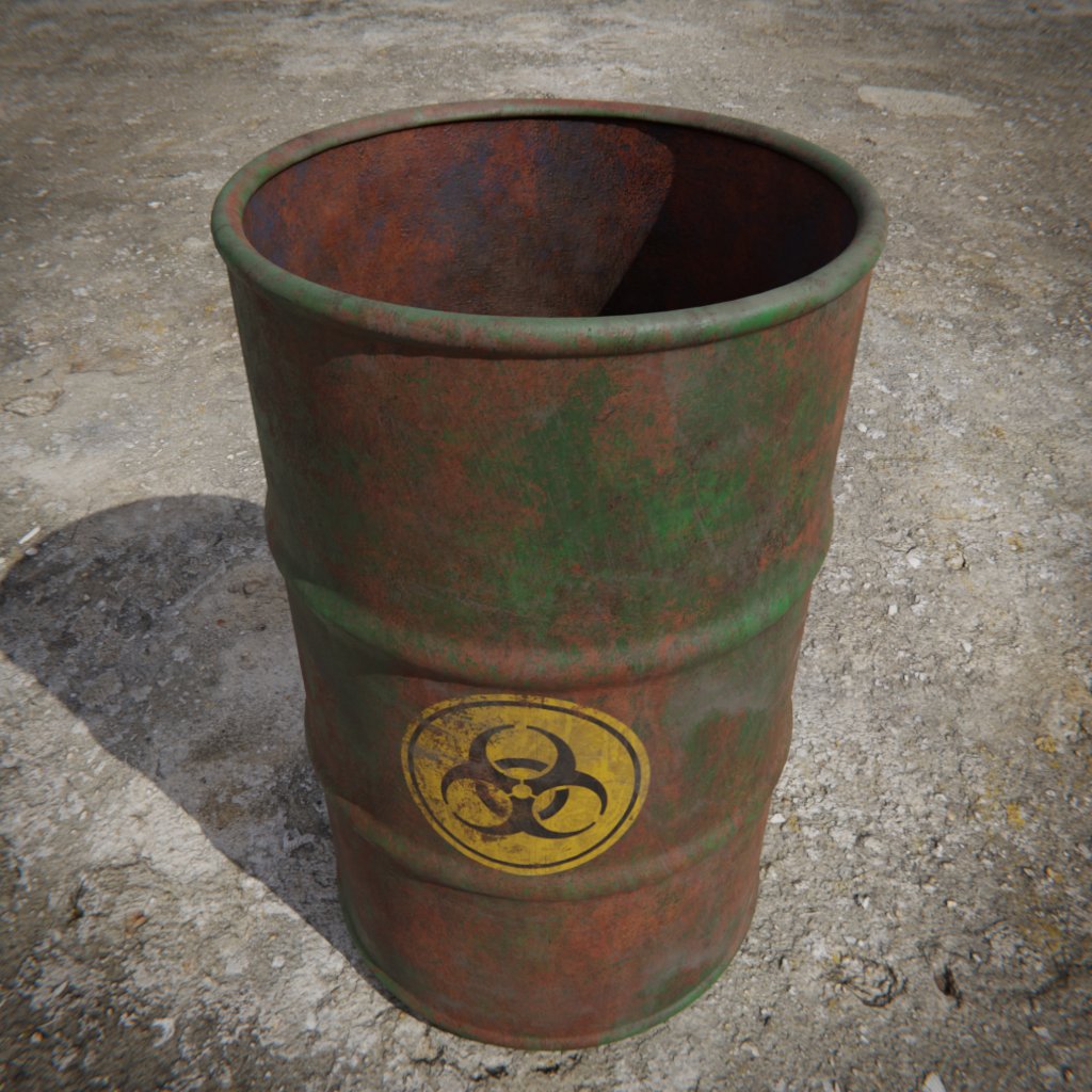 Toxic Barrel Green | 3D Industrial container models | BlenderKit