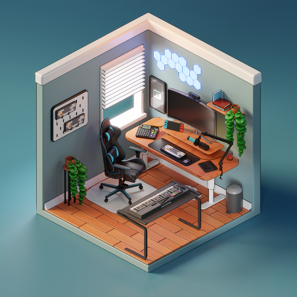 Gamer room | FREE Isometric scenes | BlenderKit