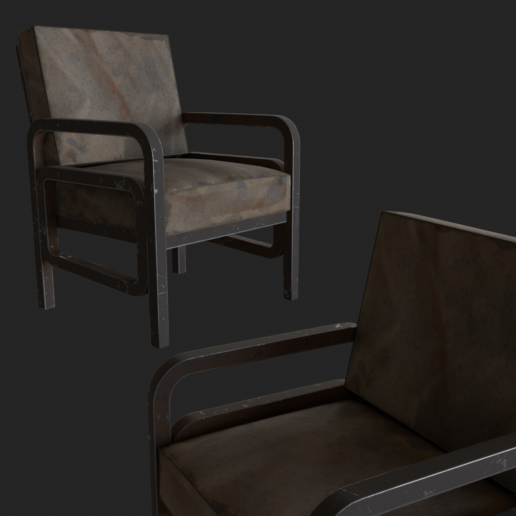 Worn Industrial Chair | Sitting Chairs models | BlenderKit