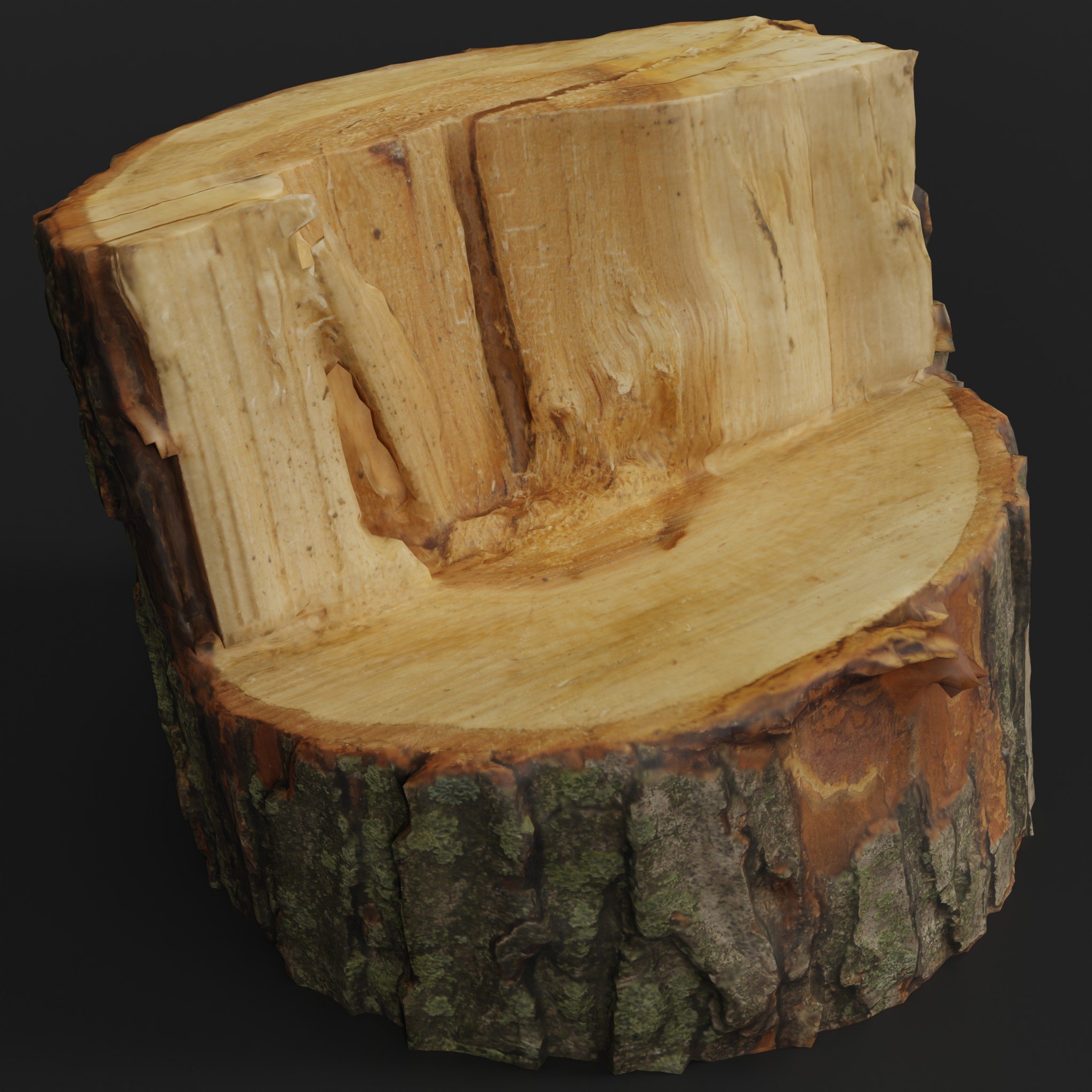 Unsplit Log | FREE Trees models | BlenderKit