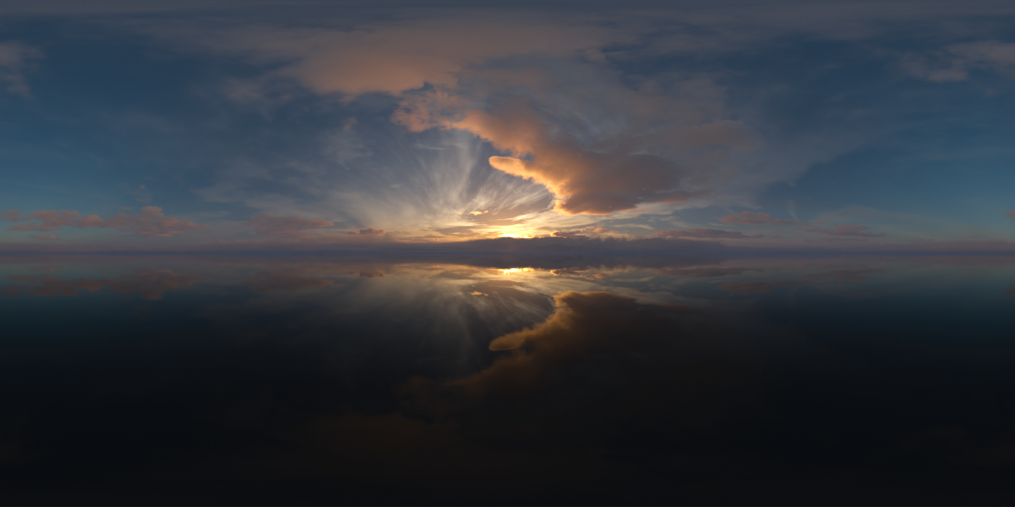 Dramatic Cloudy Sunset Sky | Nature HDRis | BlenderKit