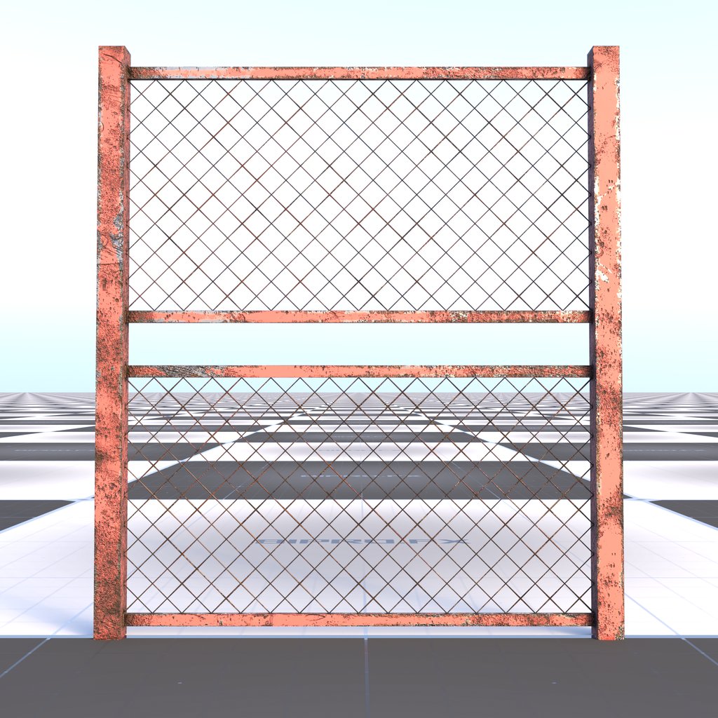 Industrial Wire Mesh Fence Panel | Industrial models | BlenderKit