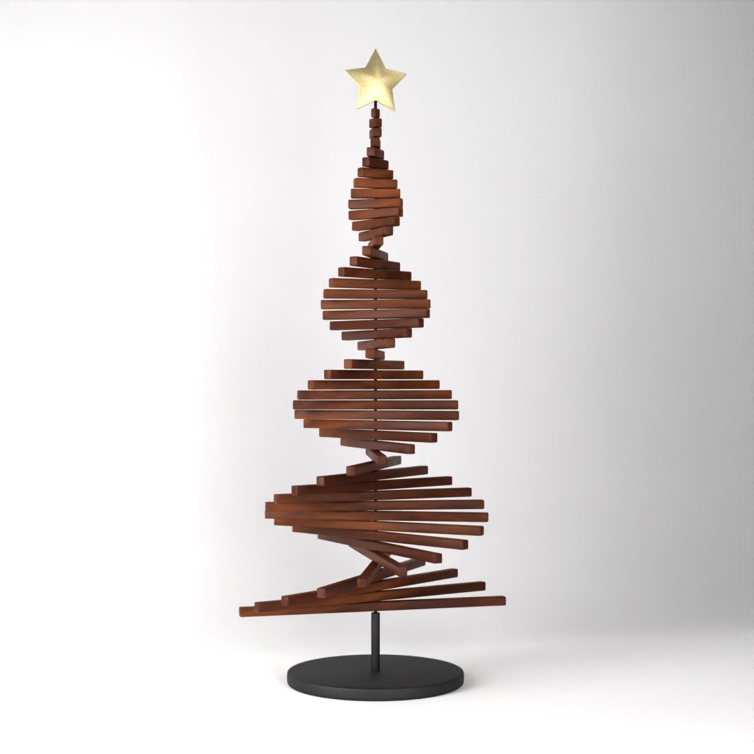 Minimalist Wooden Panel Christmas Tree | Holiday Decorations models ...