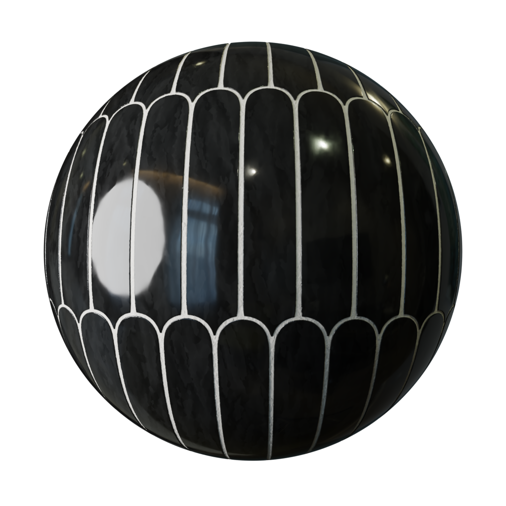 Black Vertically round stacked tiles | FREE tiles materials | BlenderKit