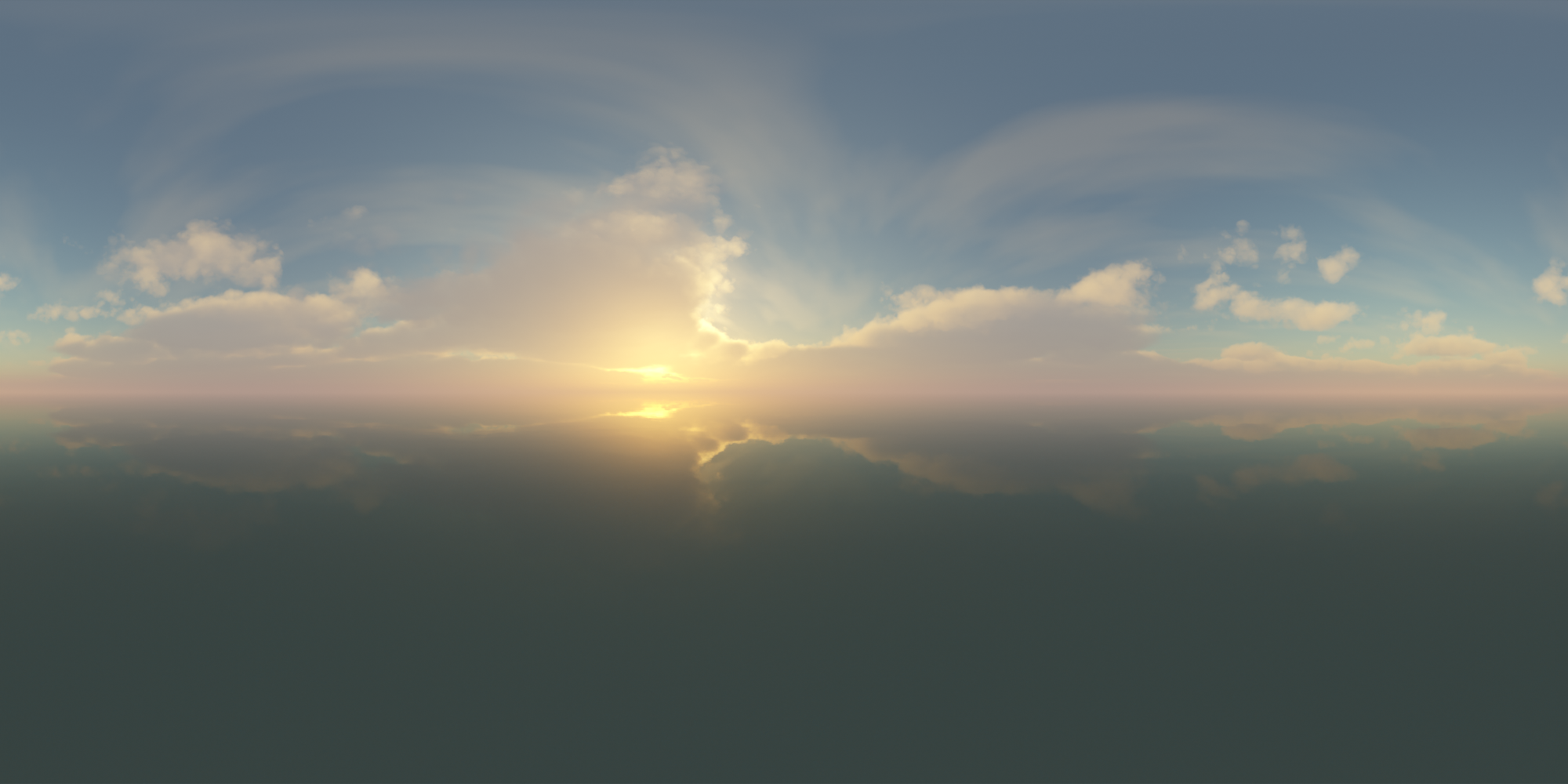 Cloudy Sunset Sky Ocean | Nature HDRis | BlenderKit