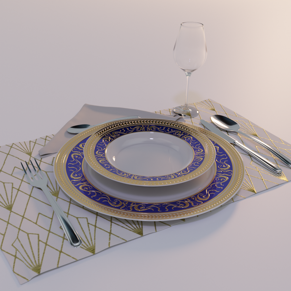 Fancy Table Set | Tableware Sets models | BlenderKit