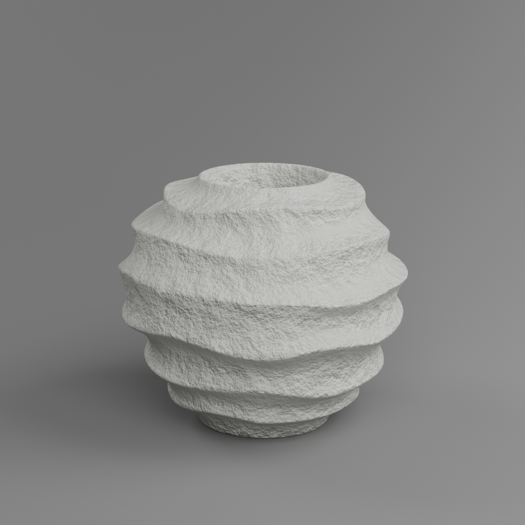 Natural Stone Wavy Vase | FREE Vases models | BlenderKit