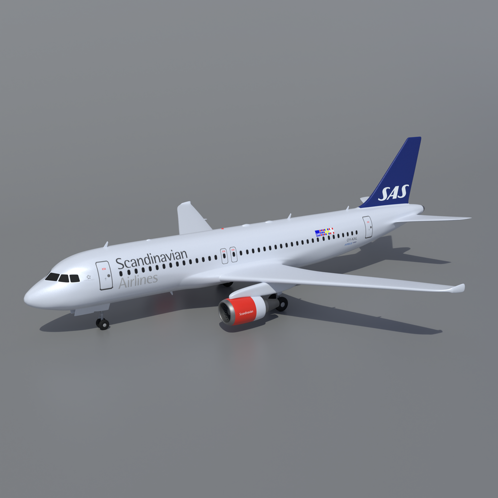 Airbus A320 Scandinavian Airlines | Airplane models | BlenderKit