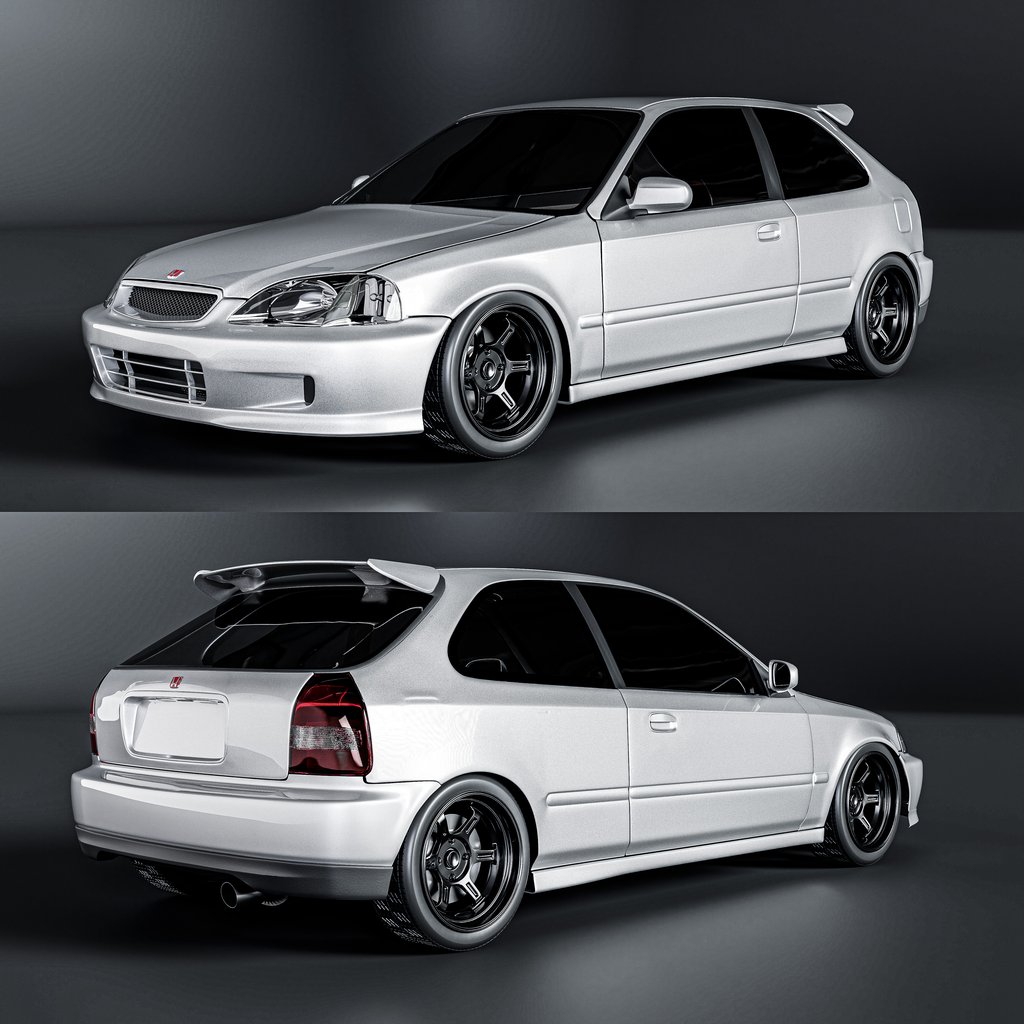 Honda Civic Type r | Race Cars models | BlenderKit