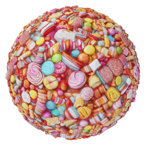BlenderKit | Download the FREE Pile of Candies 01 material