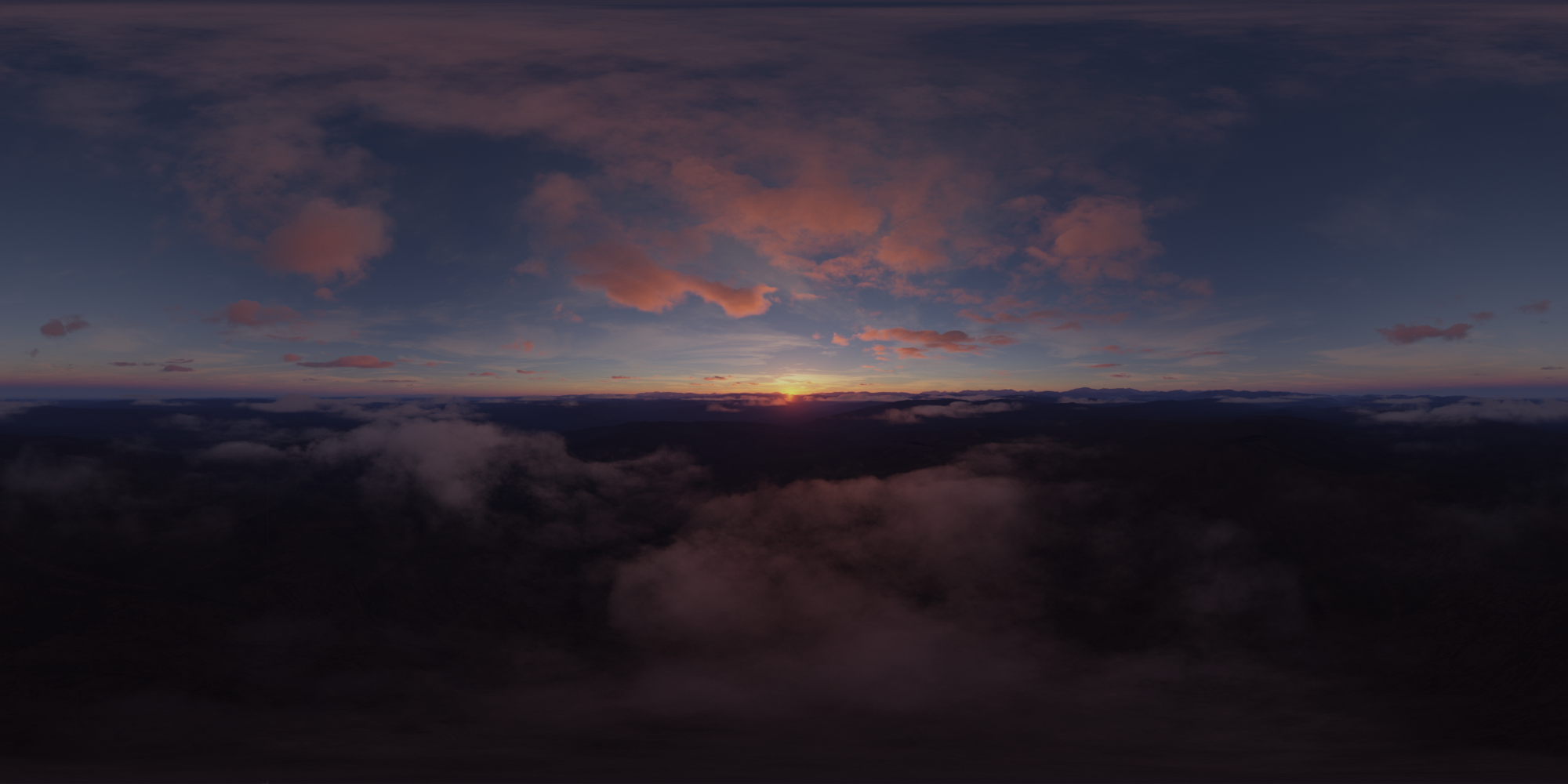 Aerial Landscape Twilight Clouds | Landscapes HDRis | BlenderKit