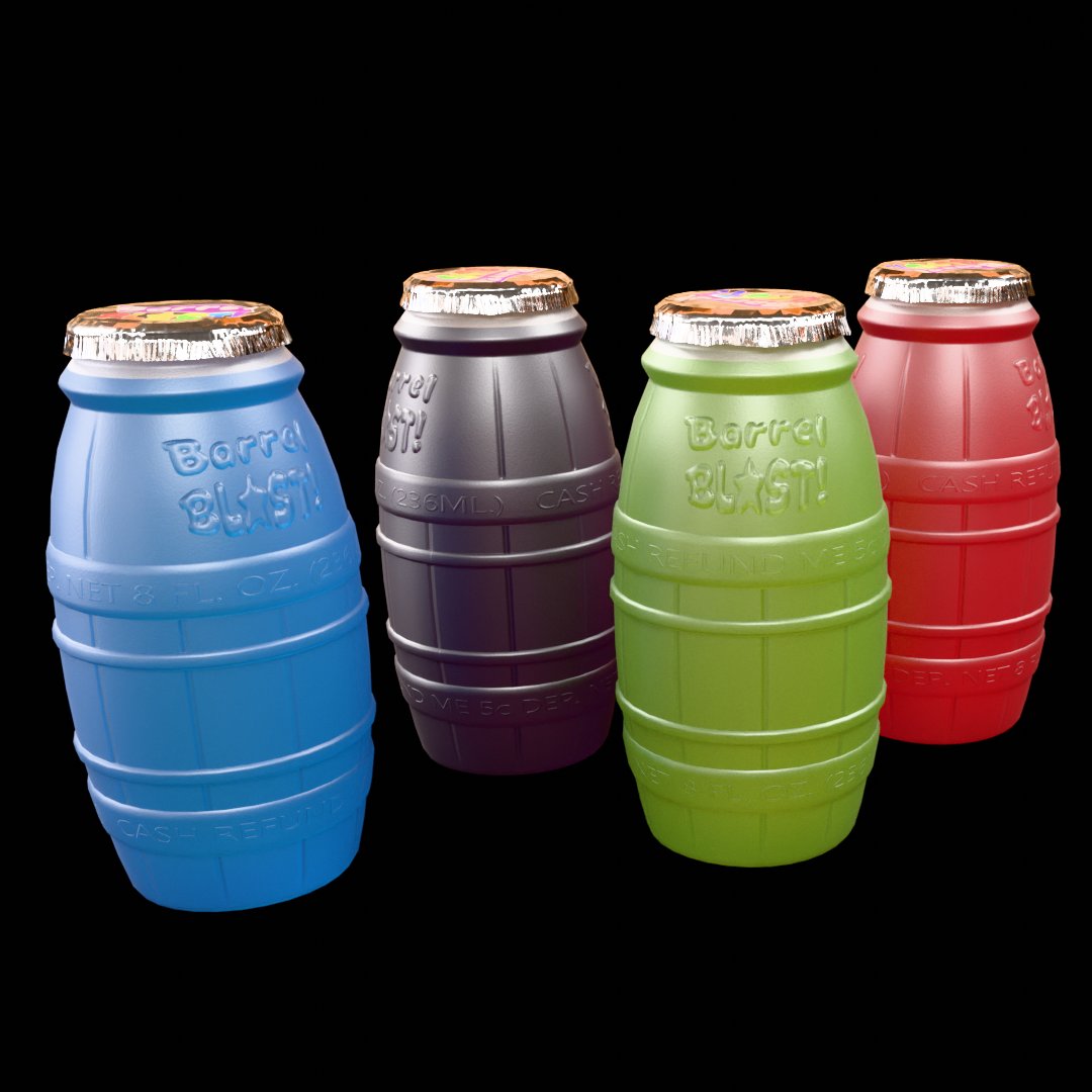 Juice Barrels | FREE Beverages models | BlenderKit
